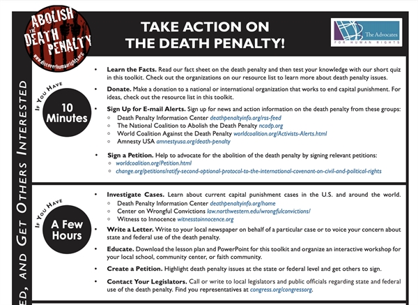 Take Action the Death Penalty - The Advocates for Human Rights